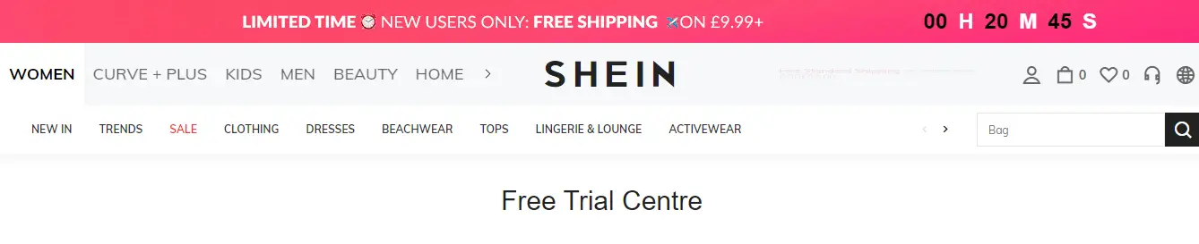 Shein and the Free Trial Center: how to get free clothes